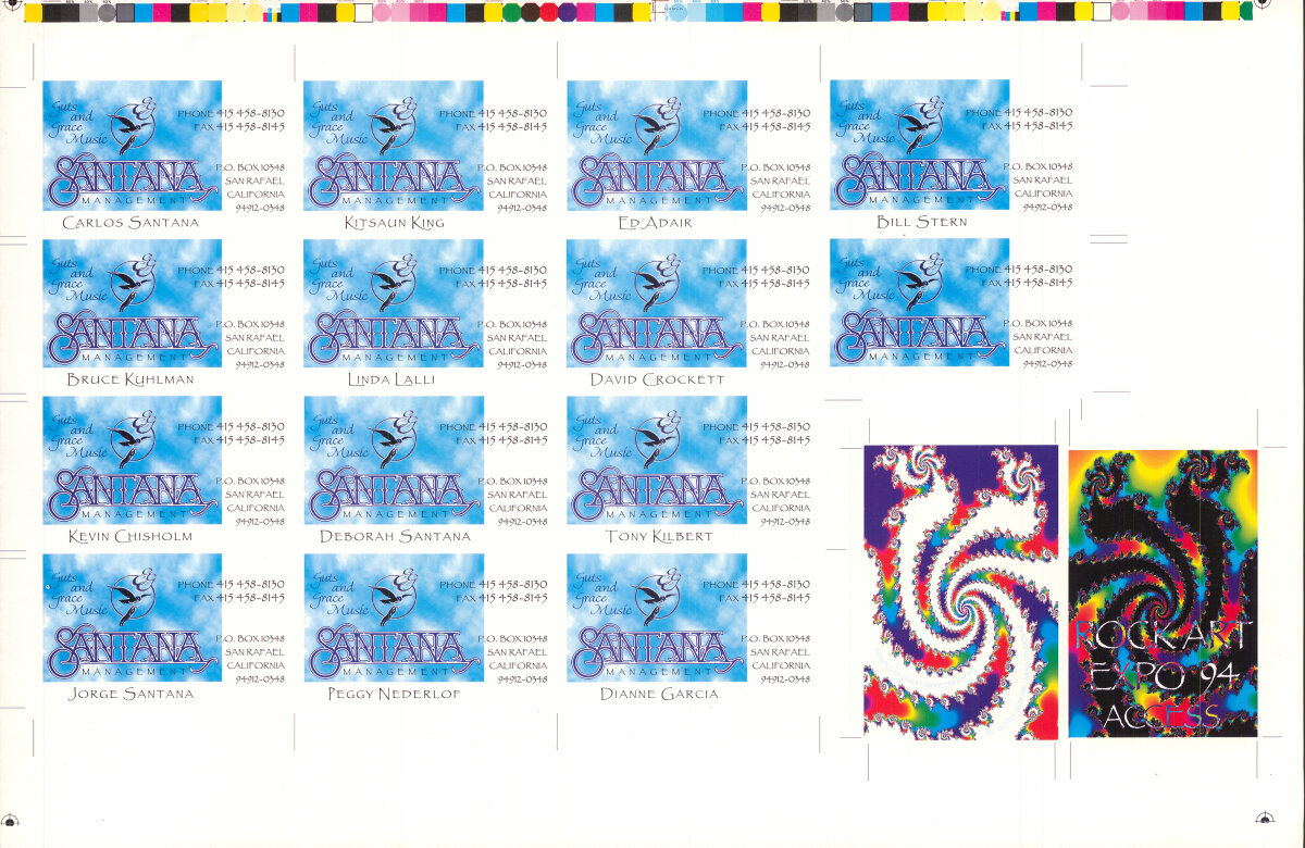 Santana Vintage Concert Proof from Golden Gate Park, Oct 22, 1994 at ...
