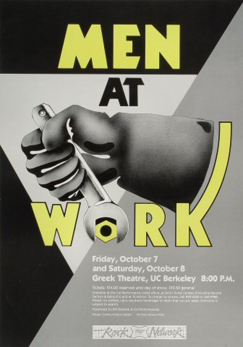 Men at Work Vintage Concert Poster from Greek Theatre, Oct 7, 1983 at ...