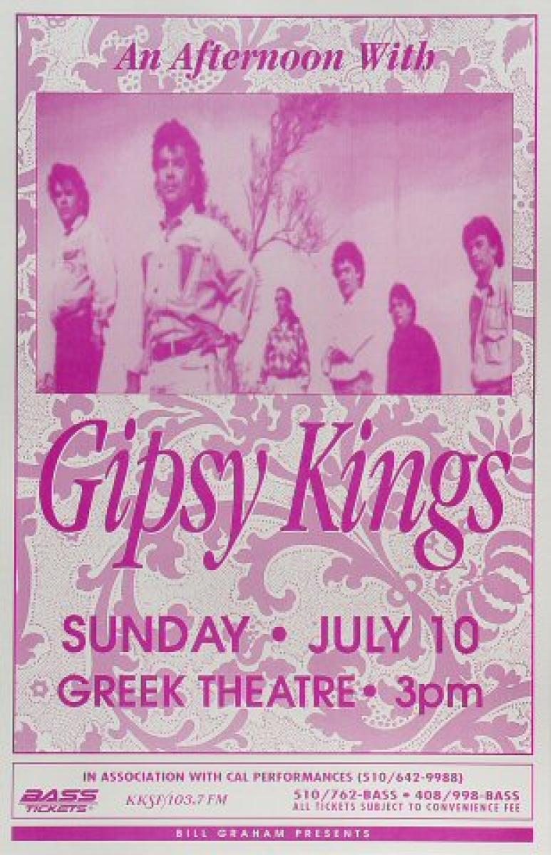 Gipsy Kings Vintage Concert Poster from Greek Theatre, Jul 10, 1994 at ...