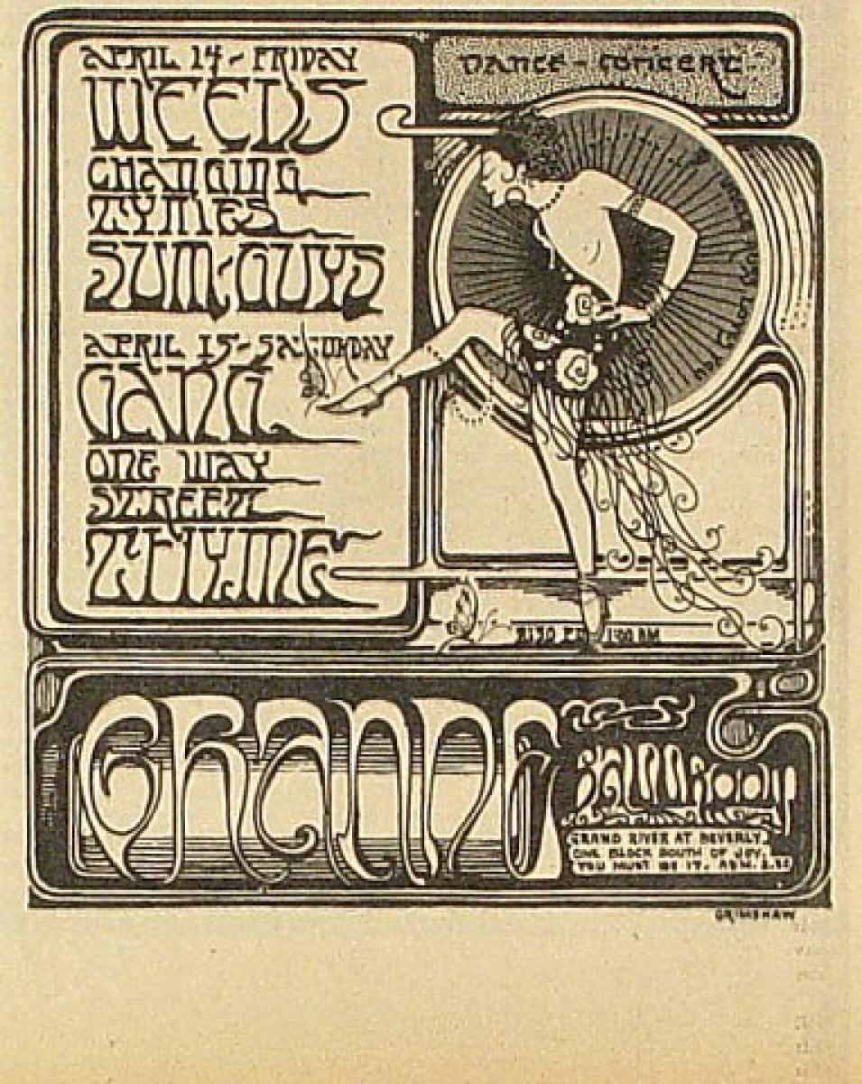 Changing Tymes Vintage Concert Handbill from Grande Ballroom, Apr 14 ...