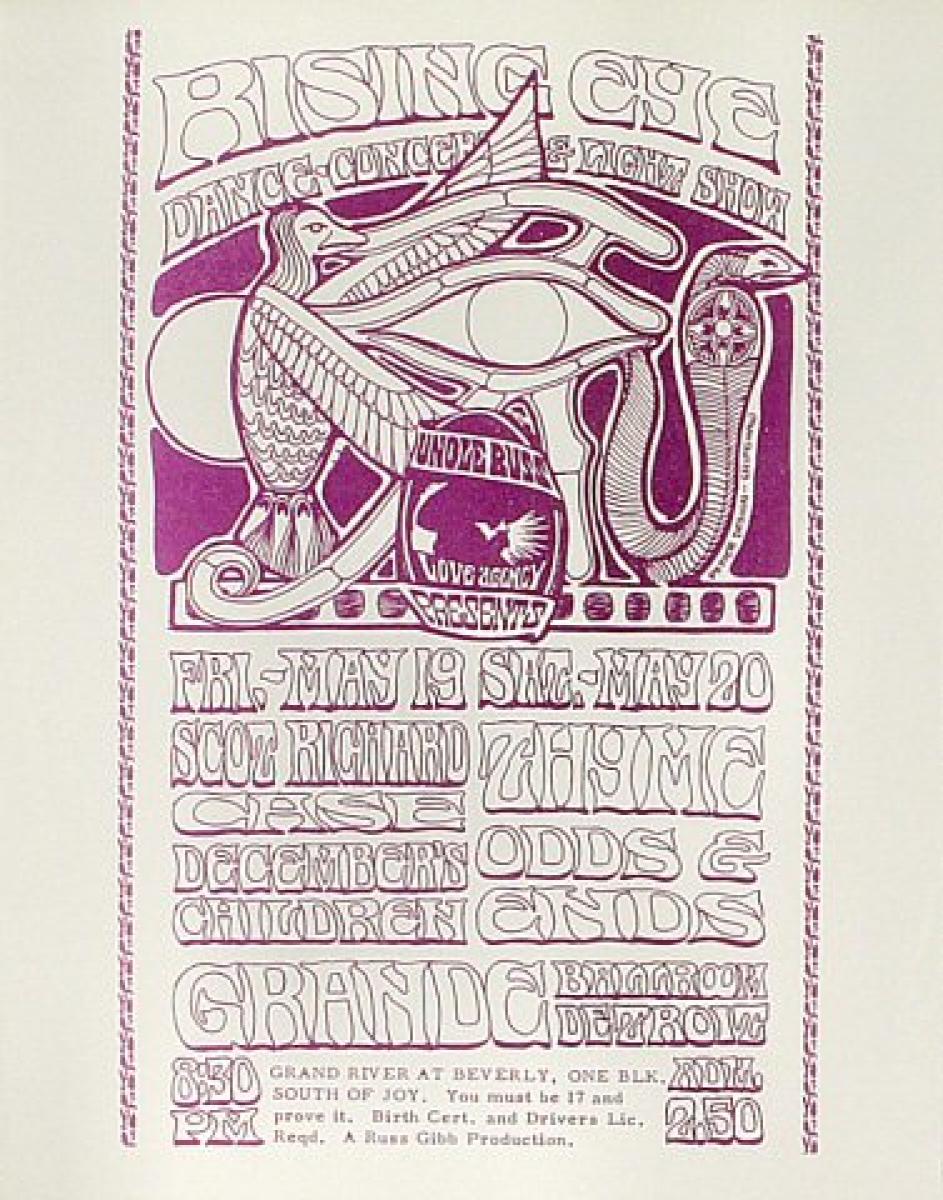 Scott Richard Case Vintage Concert Handbill from Grande Ballroom, May ...
