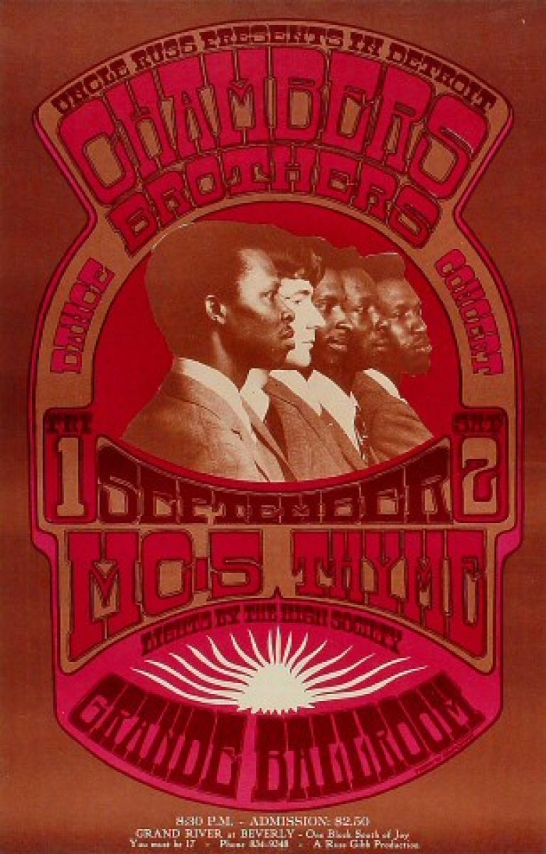 The Chambers Brothers Vintage Concert Poster from Grande Ballroom, Sep ...