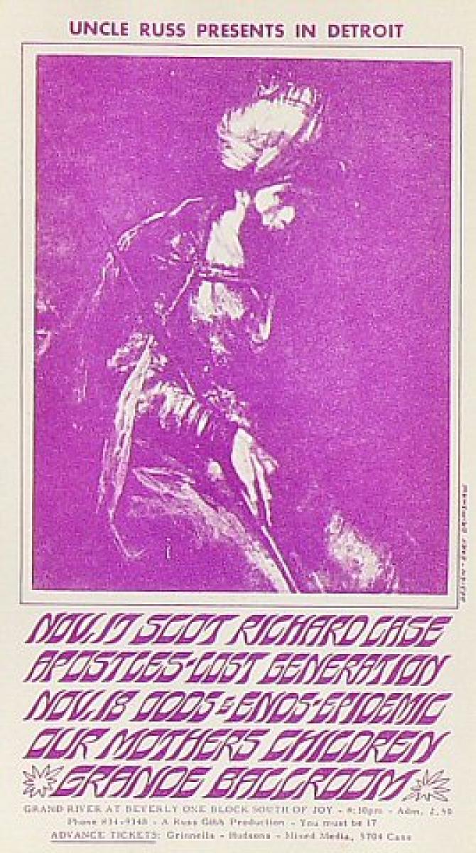 Scott Richard Case Vintage Concert Postcard from Grande Ballroom, Nov ...