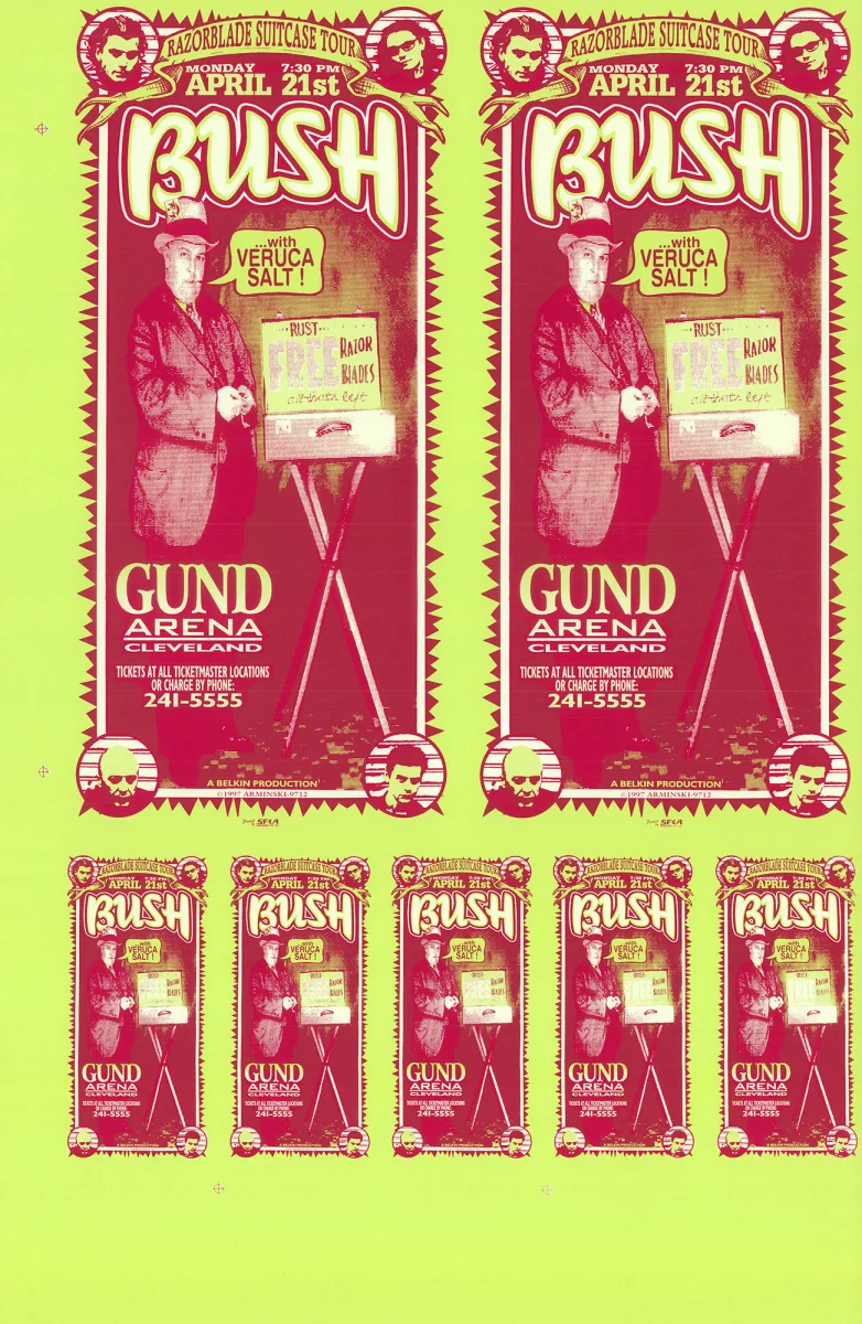 Bush Vintage Concert Proof from Gund Arena, Apr 21, 1997 at Wolfgang's
