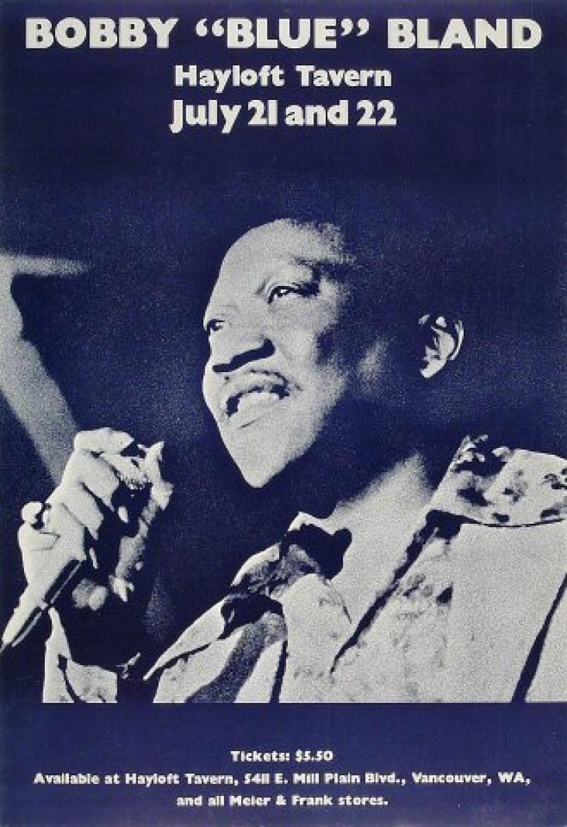 Bobby "Blue" Bland Vintage Concert Poster from Hayloft Tavern, Jul 21 ...