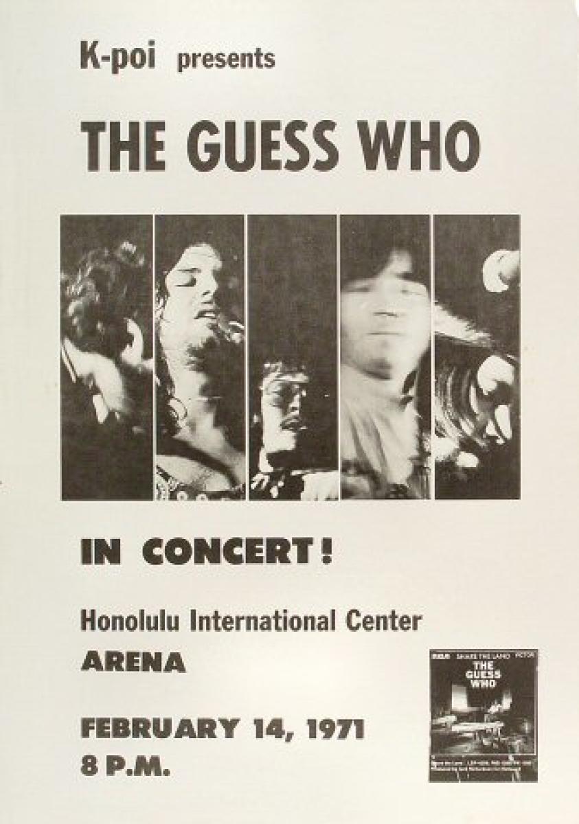 The Guess Who Vintage Concert Poster from Honolulu International Center ...