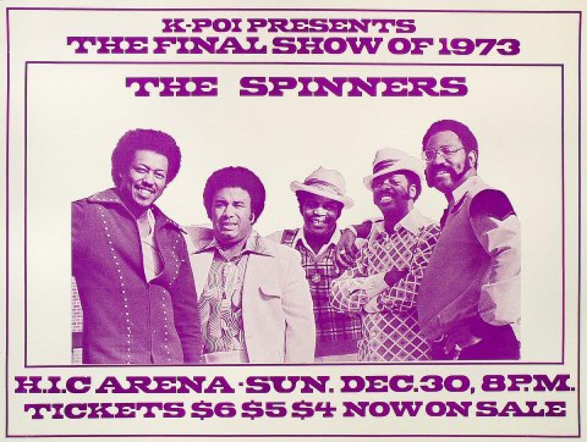 The Spinners Vintage Concert Poster from Honolulu International Center ...
