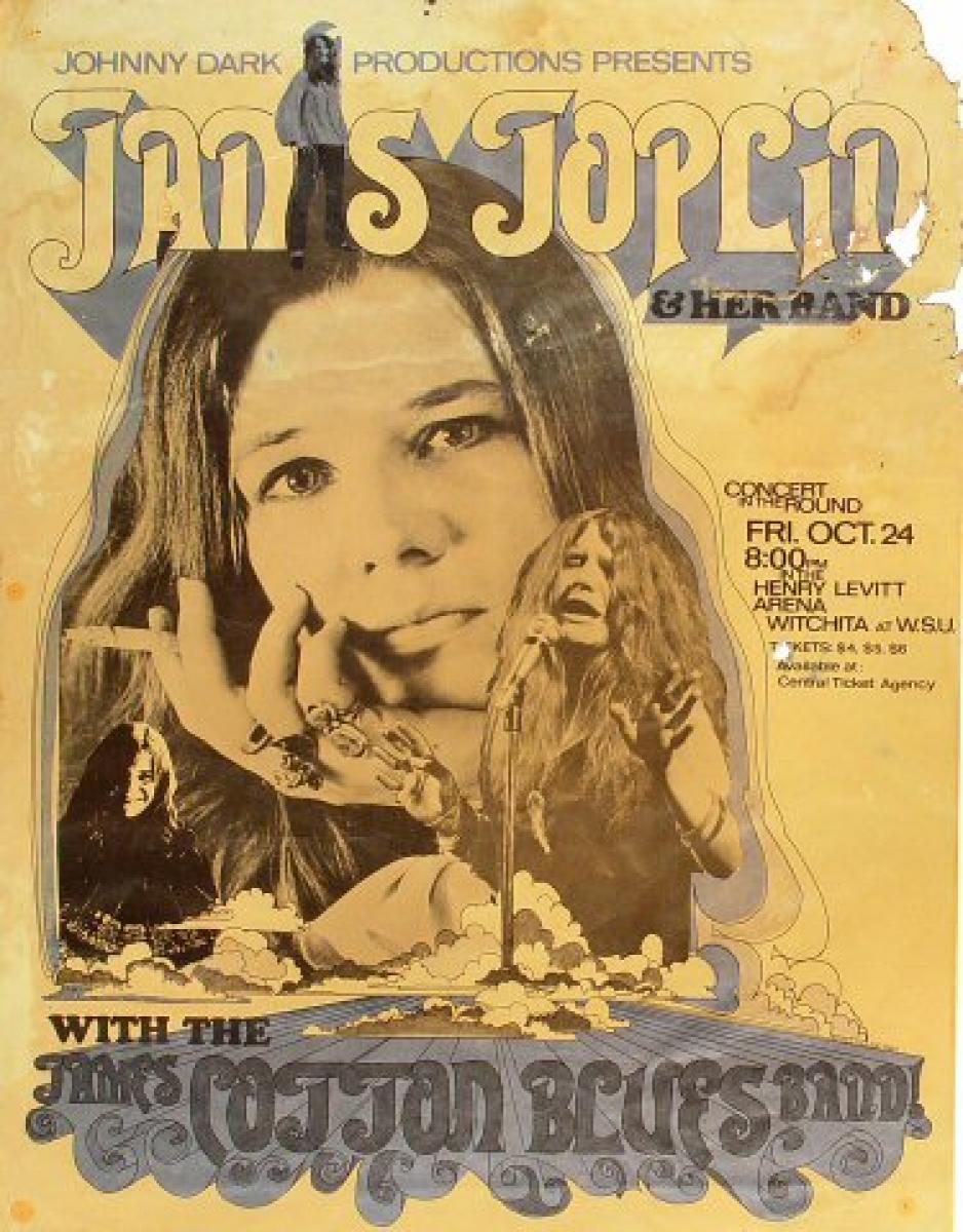 Janis Joplin Vintage Concert Poster from Henry Levitt Arena, W.S.U ...