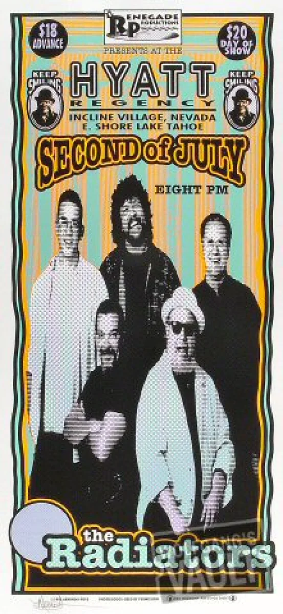 The Radiators Vintage Concert Silkscreen from Hyatt Regency Lake Tahoe ...