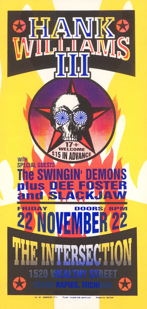 Hank Williams III Vintage Concert Handbill from Intersection, Nov 11 ...