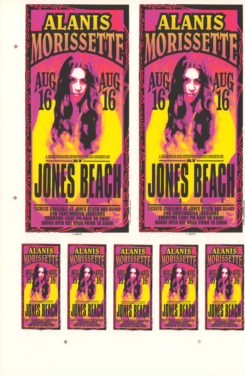 Alanis Morissette Vintage Concert Proof from Jones Beach, Aug 16, 1996 ...