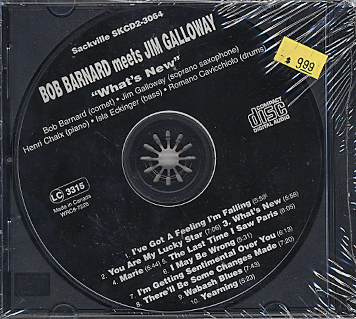 Bob Barnard & Jim Galloway CD, 1997 at Wolfgang's