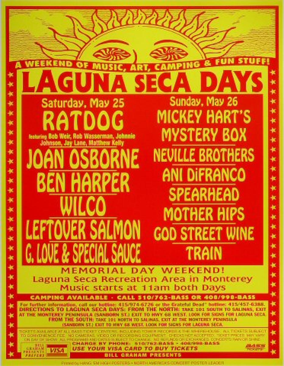 RatDog Vintage Concert Poster from Laguna Seca Raceway, May 25, 1996 at ...