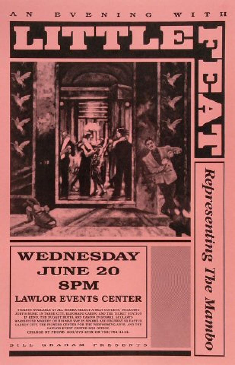 Little Feat Vintage Concert Poster from Lawlor Events Center, Jun 20 ...