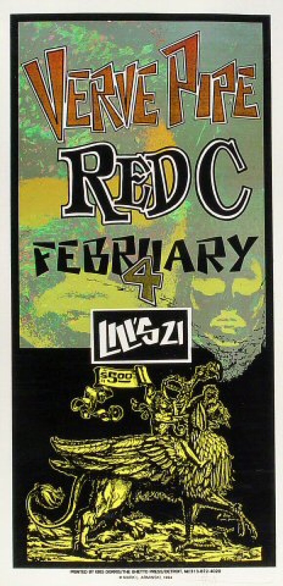 The Verve Pipe Vintage Concert Silkscreen from Lili's 21, Feb 4, 1994 ...