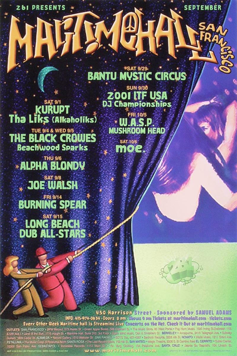 Kurupt Vintage Concert Poster from Maritime Hall, Sep 1, 2001 at Wolfgang's