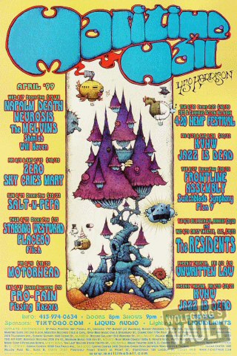 Napalm Death Vintage Concert Poster from Maritime Hall, Apr 7, 1999 at ...