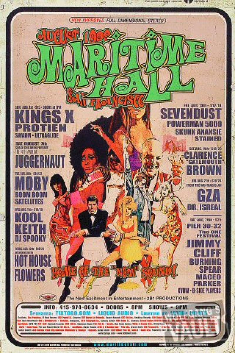 King's X Vintage Concert Poster from Maritime Hall, Aug 1, 1999 at ...