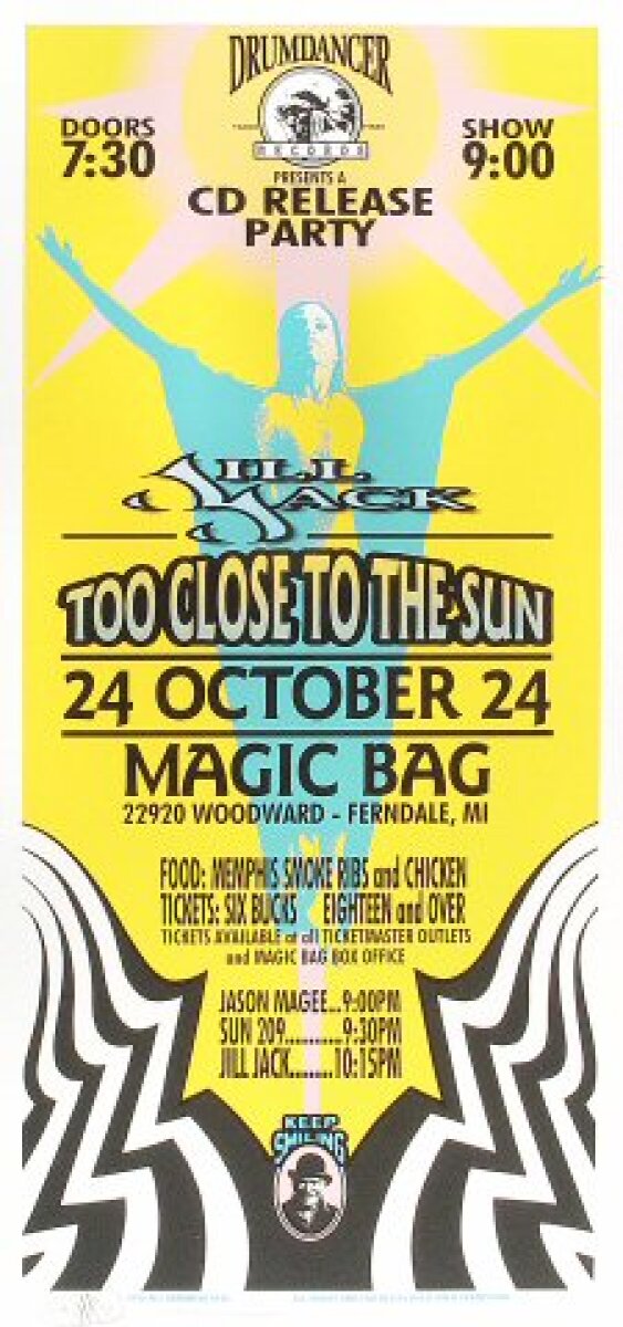 Jill Jack Vintage Concert Silkscreen from Magic Bag, Oct 24, 1998 at ...