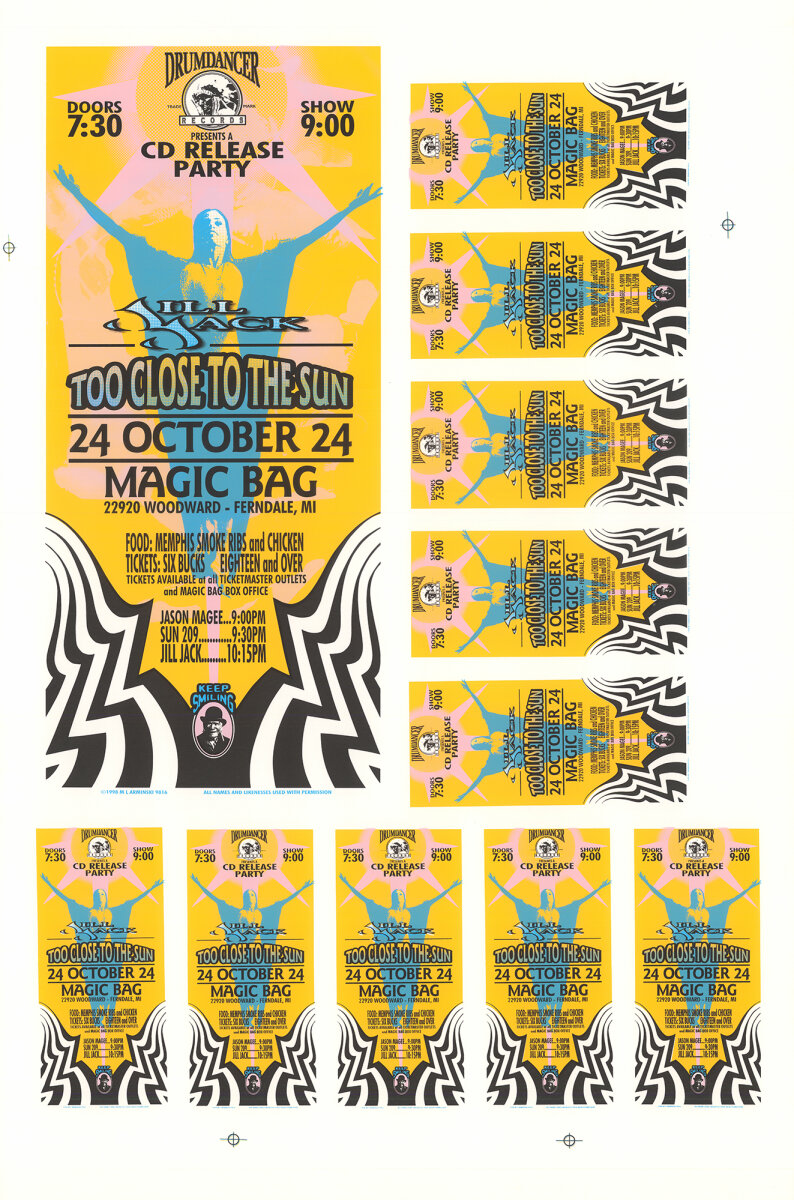 Jill Jack Vintage Concert Proof from Magic Bag, Oct 24, 1998 at Wolfgang's