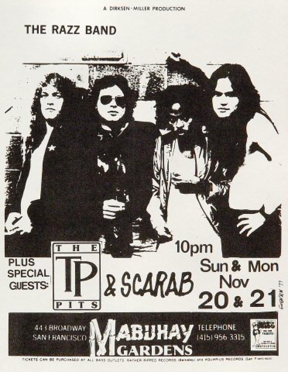 The Razz Band Vintage Concert Handbill from Mabuhay Gardens, Nov 20 ...