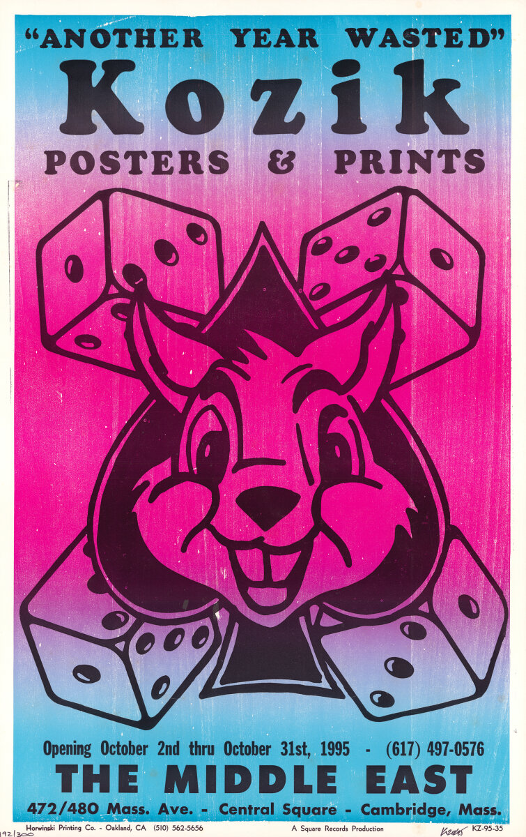 Kozik Vintage Concert Poster from Middle East, Oct 31, 1995 at Wolfgang's