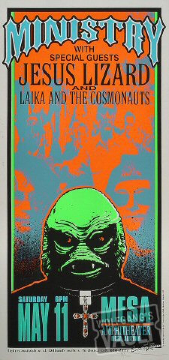 Ministry Vintage Concert Silkscreen from Mesa Amphitheatre, May 11 ...