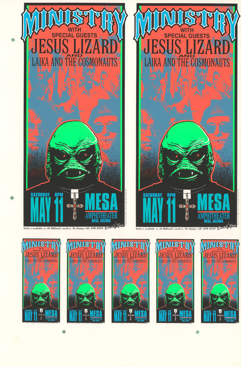 Ministry Vintage Concert Proof from Mesa Amphitheatre, May 11, 1996 at ...