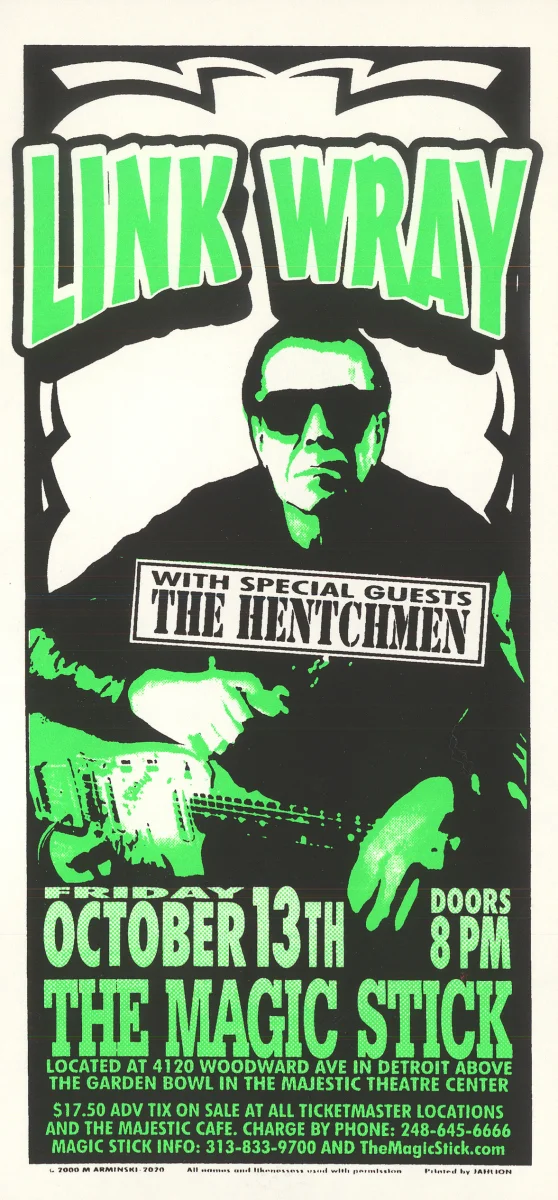 Link Wray Vintage Concert Handbill from Magic Stick, Oct 13, 2000 at ...