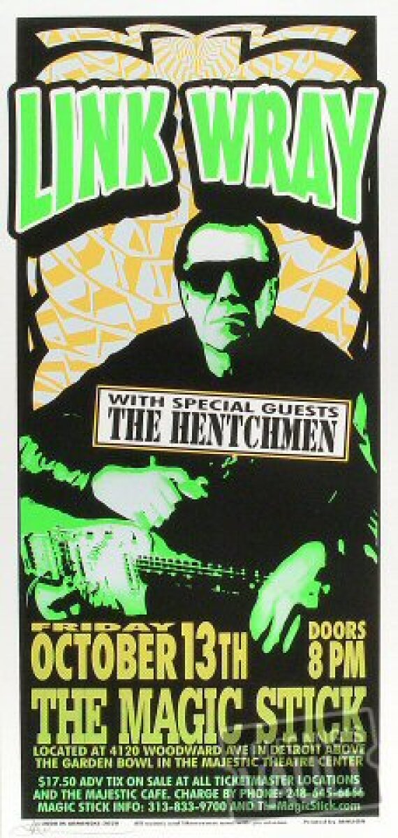 Link Wray Vintage Concert Silkscreen from Magic Stick, Oct 13, 2000 at ...