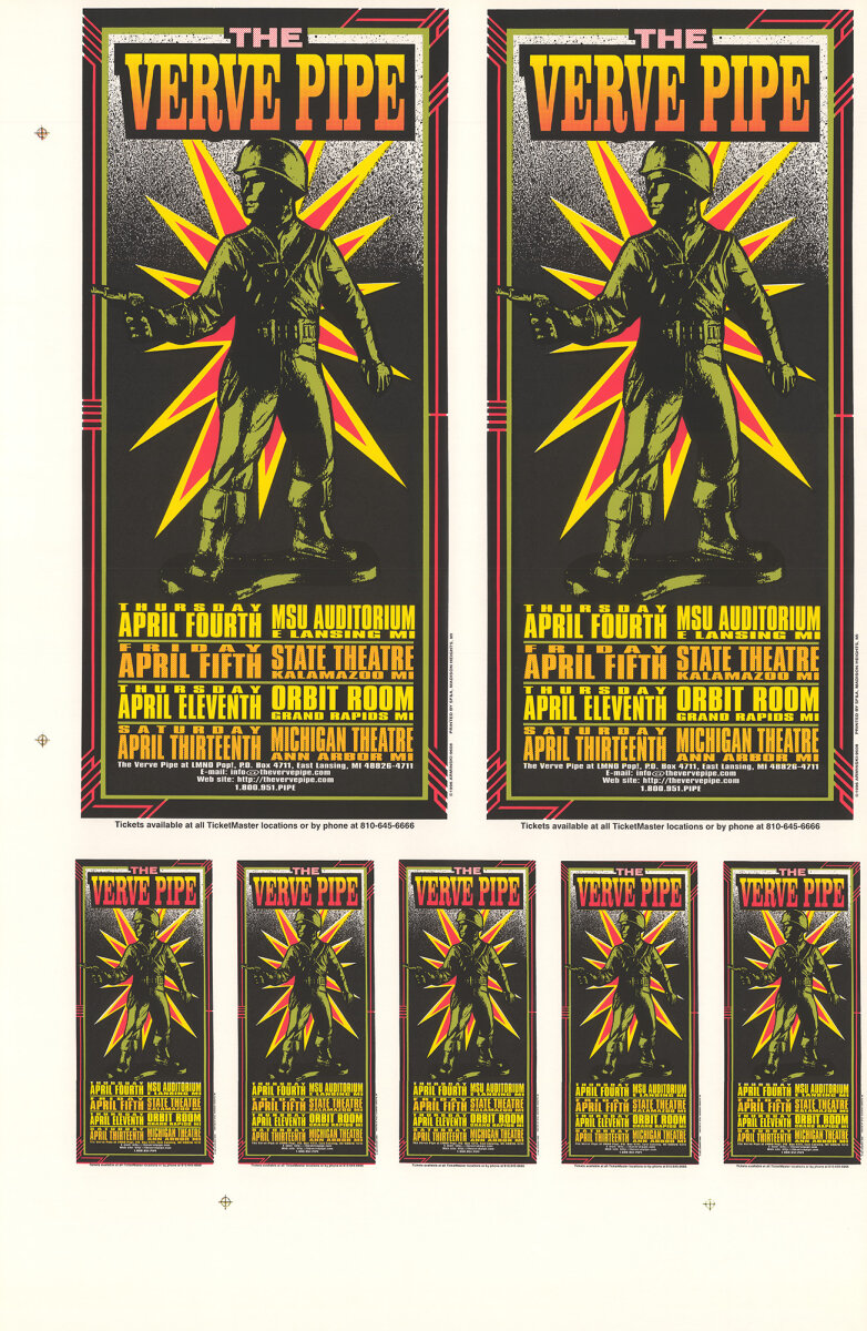 The Verve Pipe Vintage Concert Proof from MSU Auditorium, Apr 4, 1996 ...