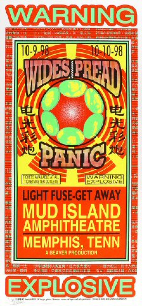 Widespread Panic Vintage Concert Poster from Mud Island Amphitheatre ...
