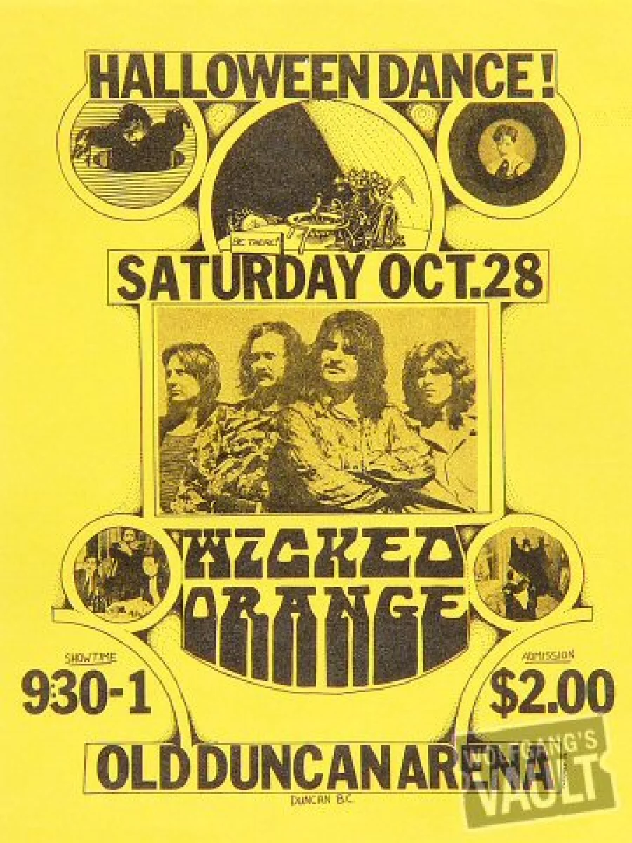 Wicked Orange Vintage Concert Handbill from Old Duncan Arena, Oct 28 ...