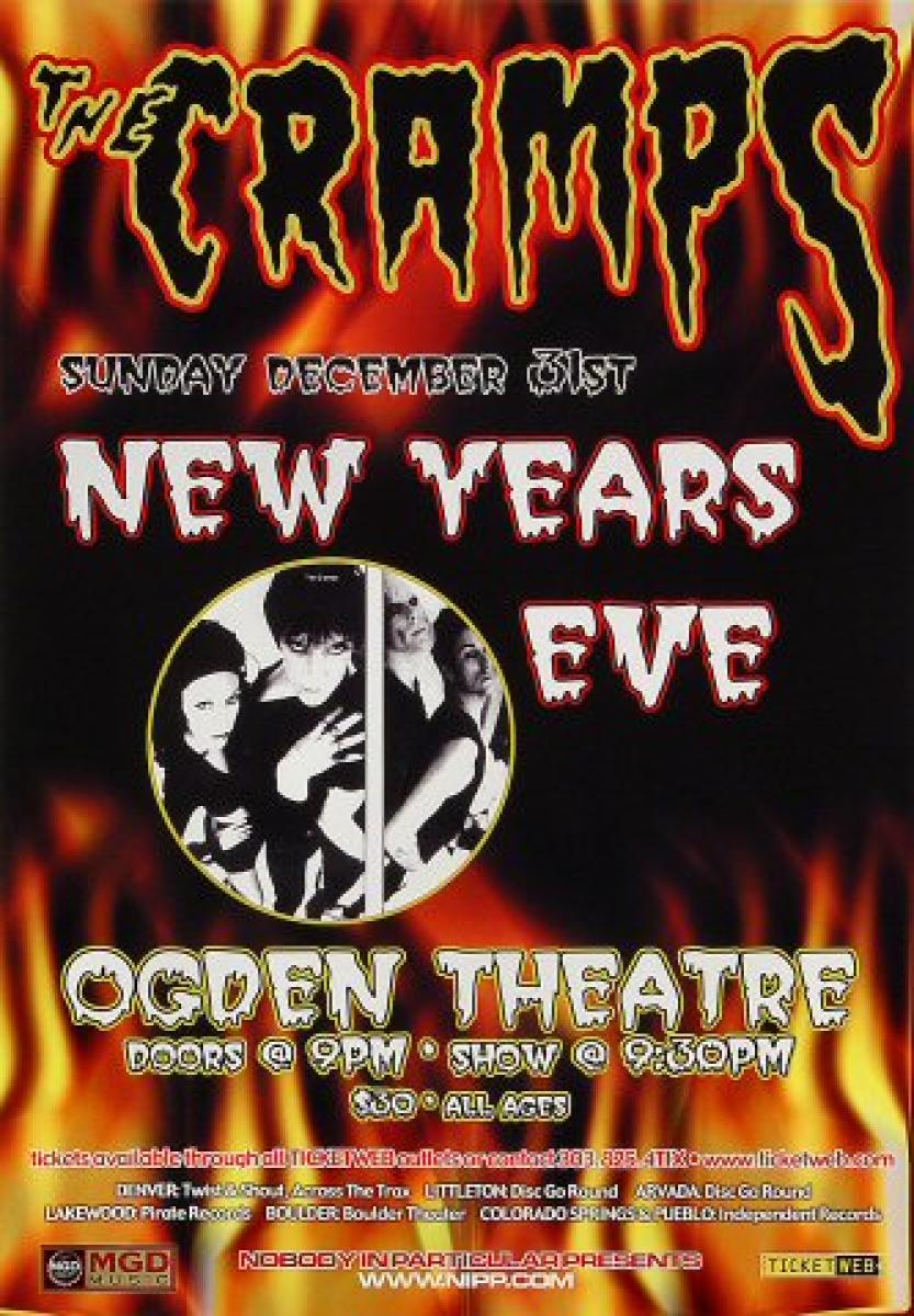 The Cramps Vintage Concert Poster from Ogden Theatre, Dec 31, 2000 at ...