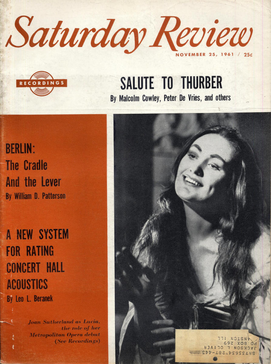 The Saturday Review | November 25, 1961 at Wolfgang's