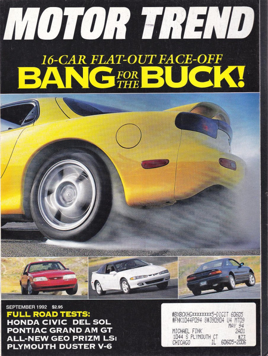 Motor Trend | September 1992 at Wolfgang's