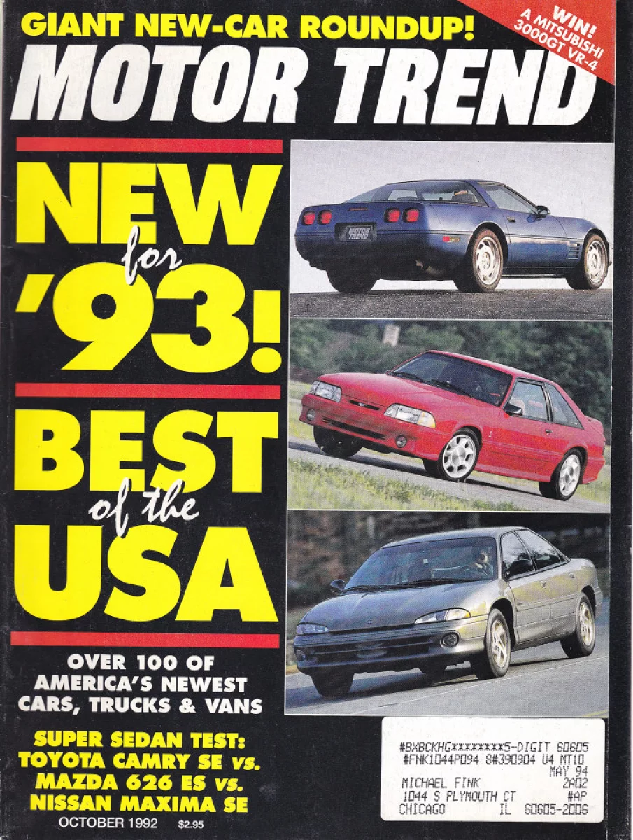 Motor Trend | October 1992 at Wolfgang's