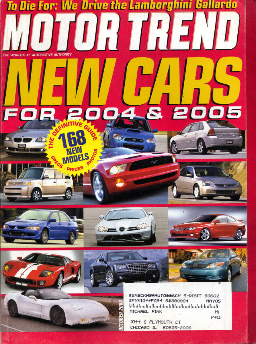 Motor Trend | October 2003 at Wolfgang's