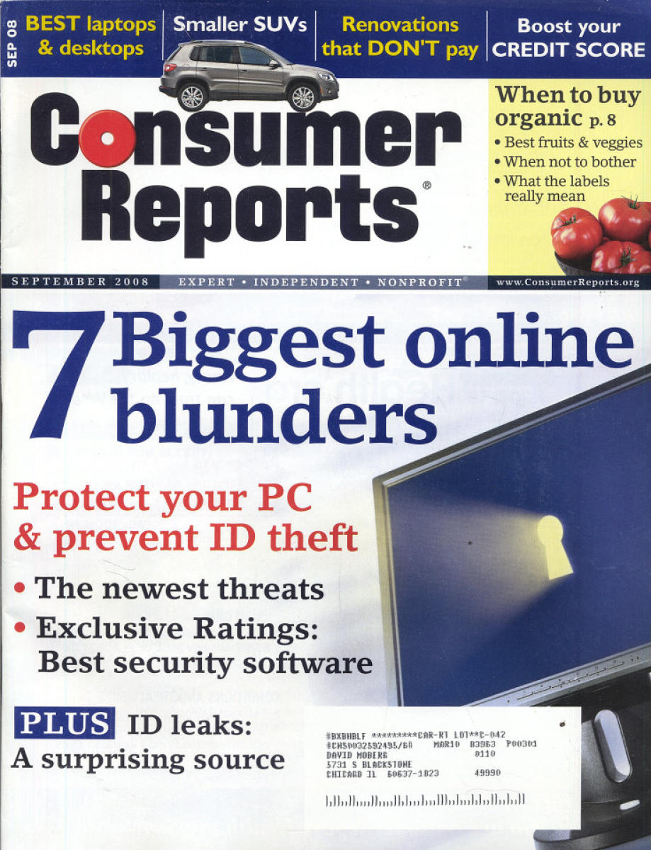 Consumer Reports | September 2008 at Wolfgang's