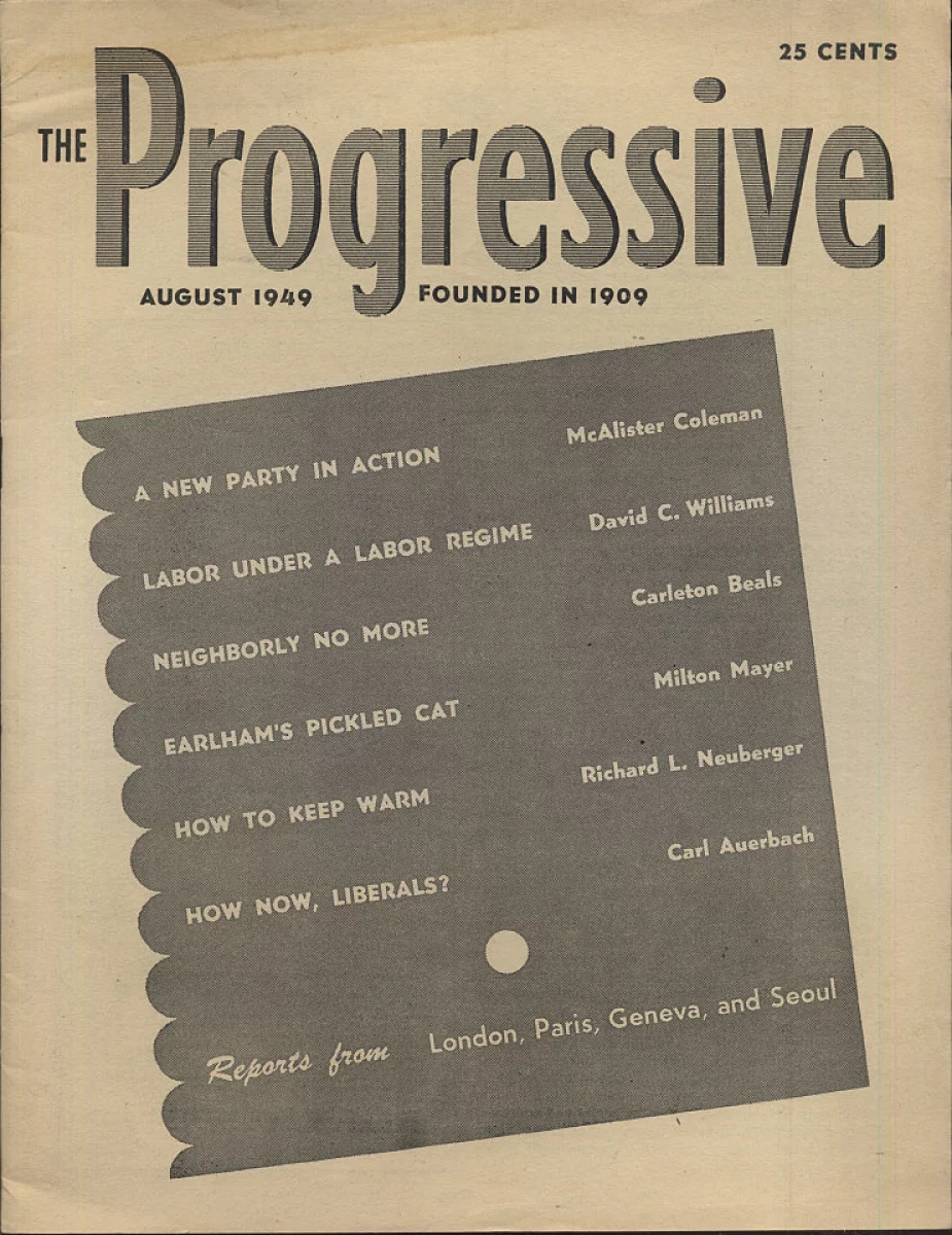 The Progressive | August 1949 at Wolfgang's