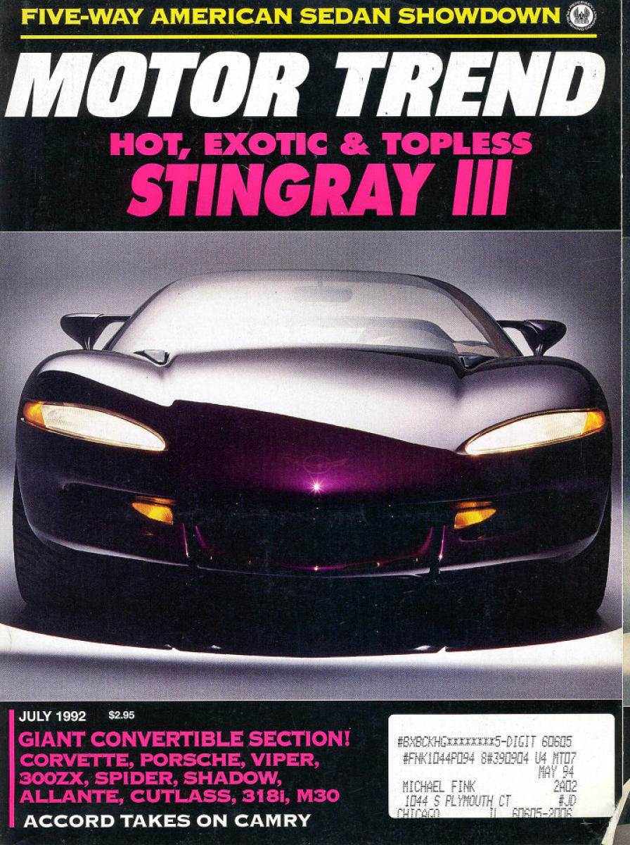 Motor Trend | July 1992 at Wolfgang's