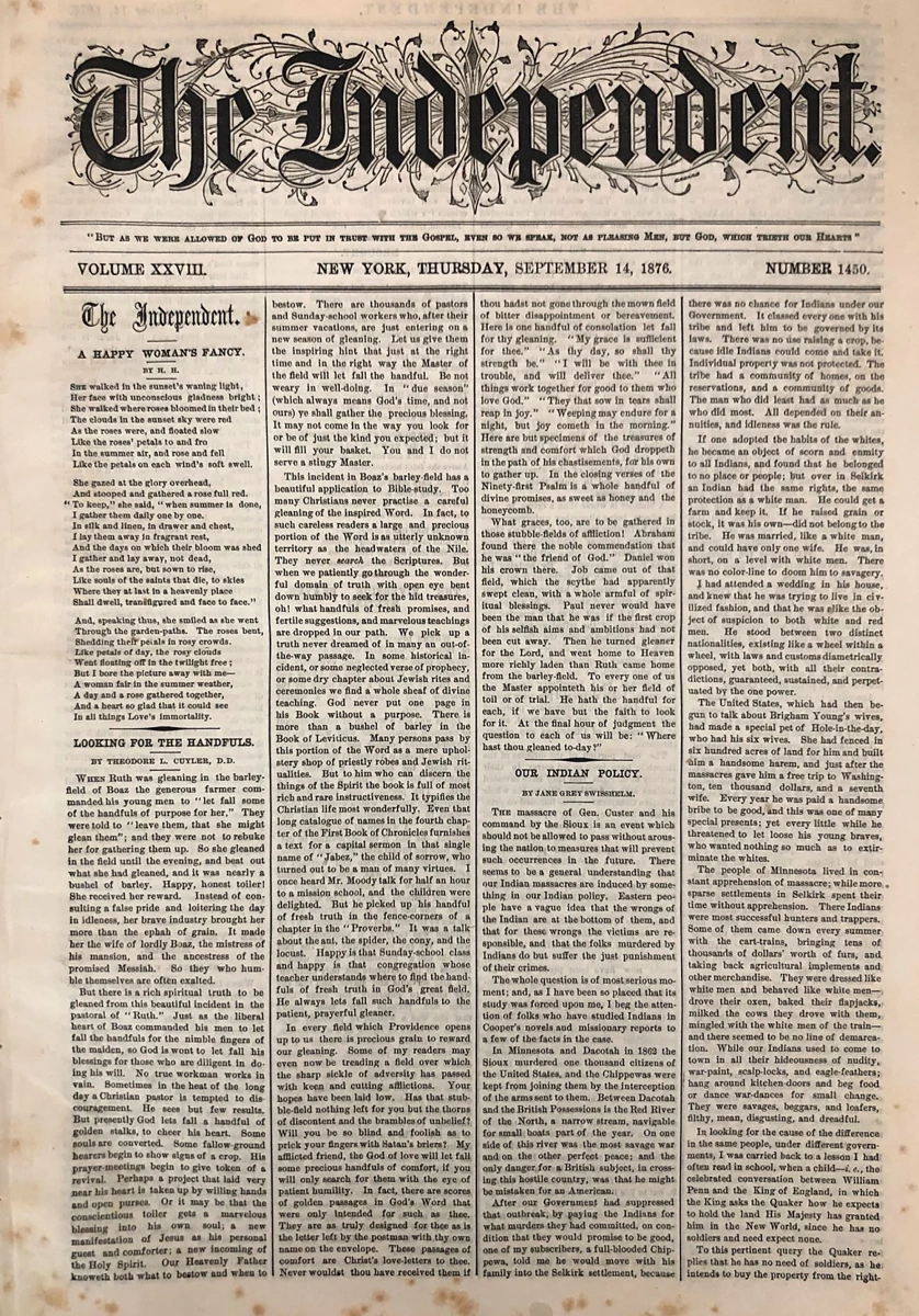 The Independent | September 14, 1876 at Wolfgang's