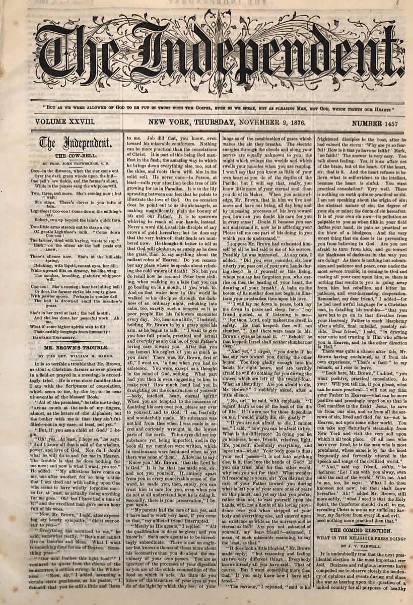 The Independent | November 2, 1876 at Wolfgang's