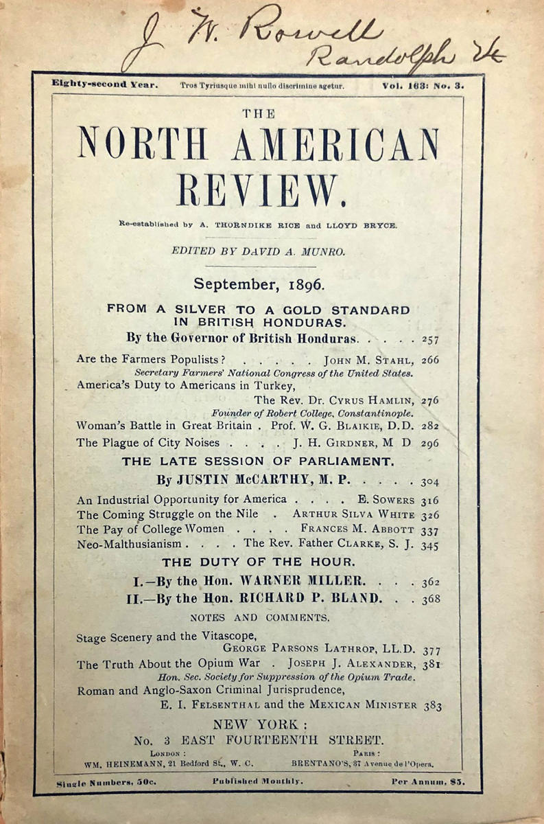 North American Review | September 1896 at Wolfgang's
