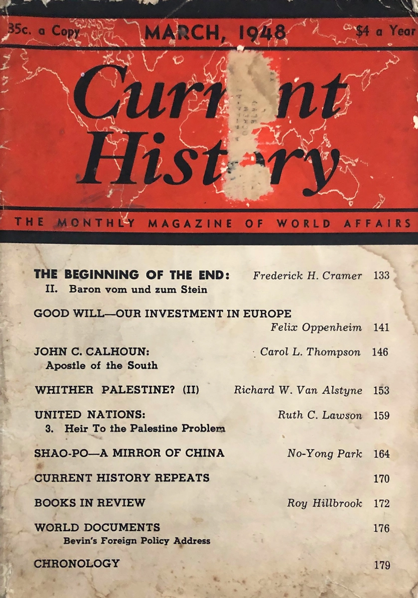 Current History | March 1948 at Wolfgang's