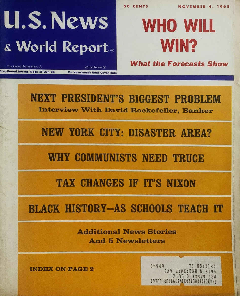 U.S. News | November 4, 1968 at Wolfgang's