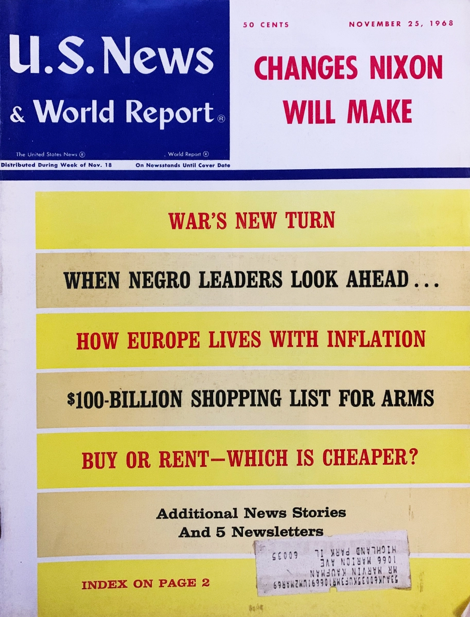 U.S. News | November 25, 1968 at Wolfgang's