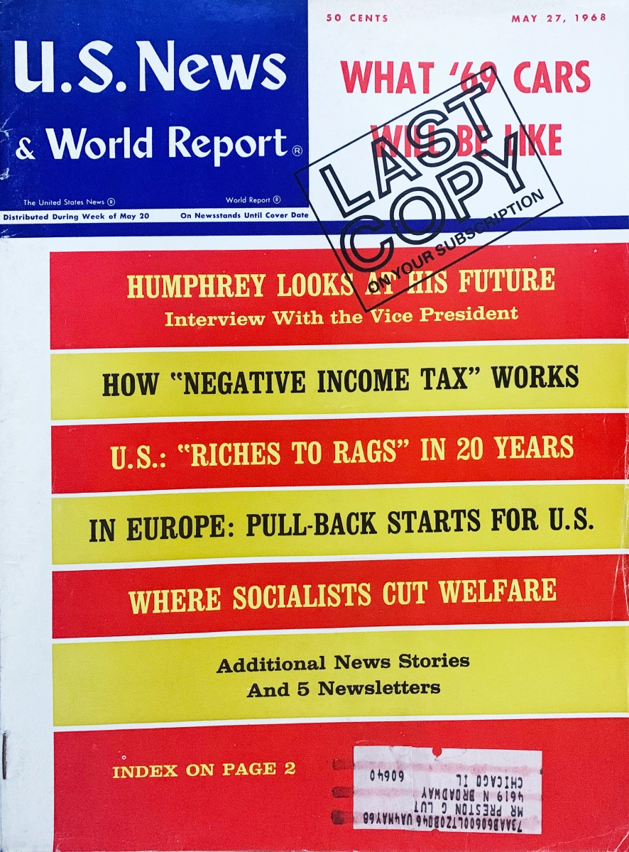 U.S. News | May 27, 1968 at Wolfgang's