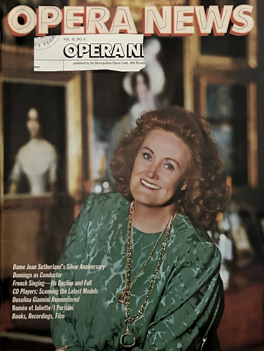 Opera News | December 6, 1986 at Wolfgang's