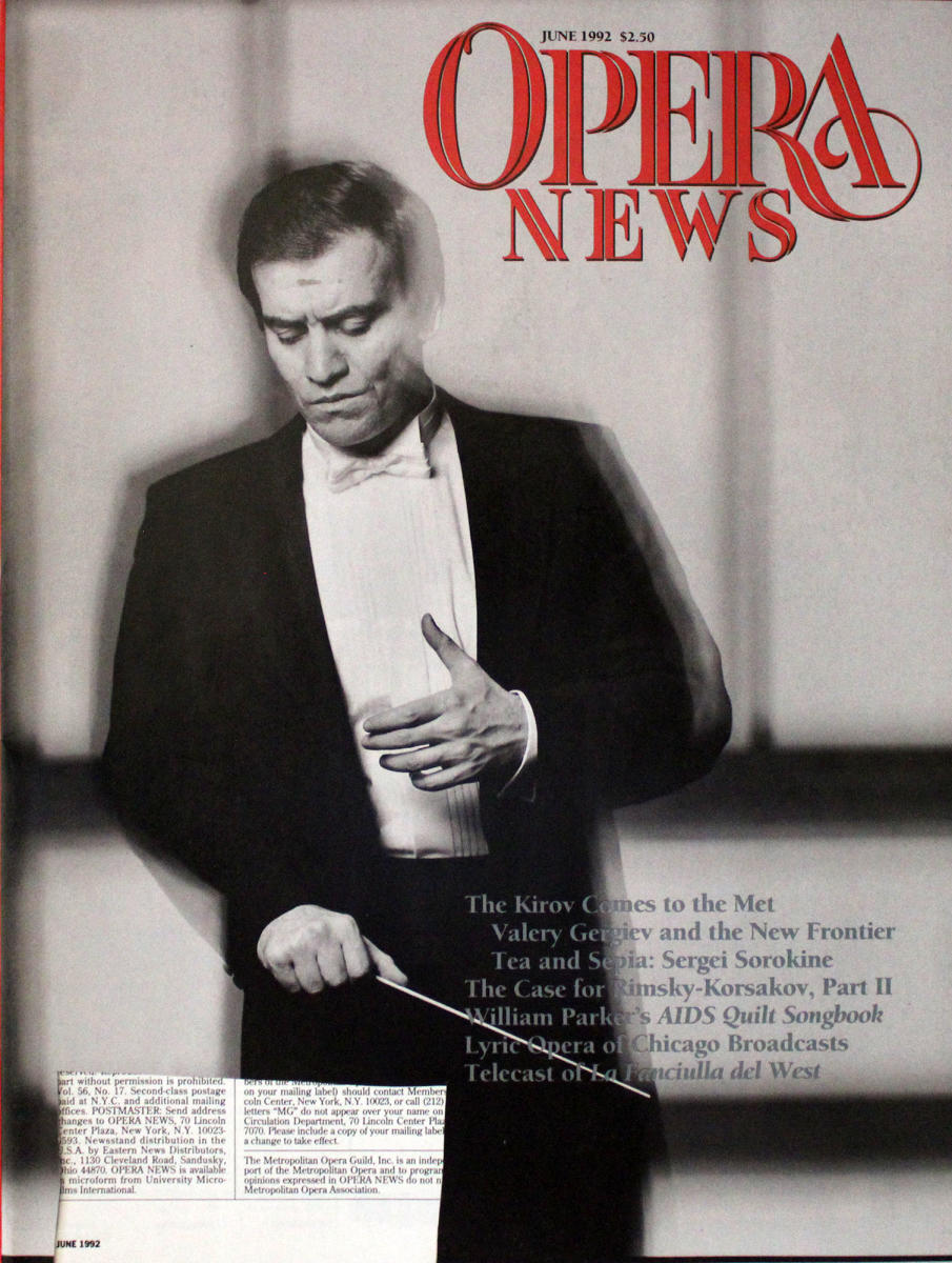 Opera News | June 1992 at Wolfgang's